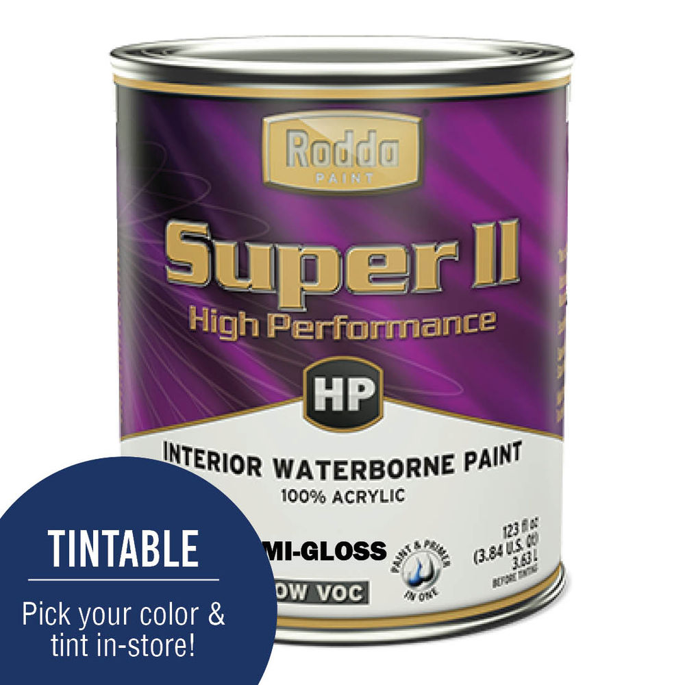 Rodda Super II Interior Waterborne Acrylic Semi-Gloss Deep Paint Base 1 ...
