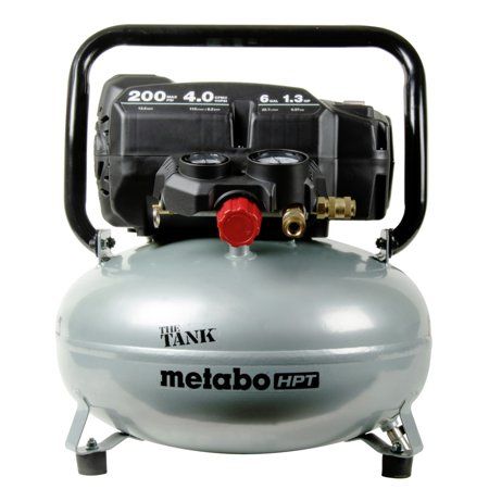 The Tank Metabo 6 Gallon Oil-Free Pancake Compressor (41Lbs) 1.3Hp at ...