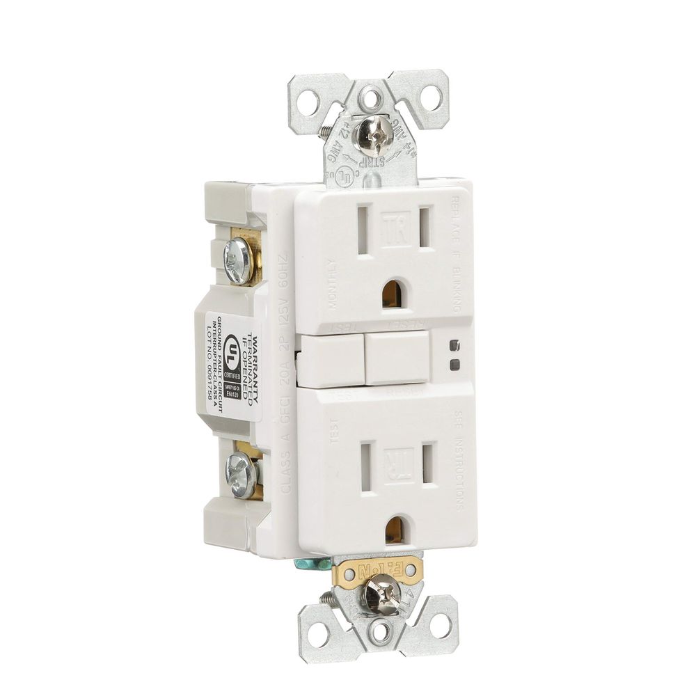 Eaton 2-Pole White 15Amp Gfci Duplex Receptacle - Outlet 125V at ...