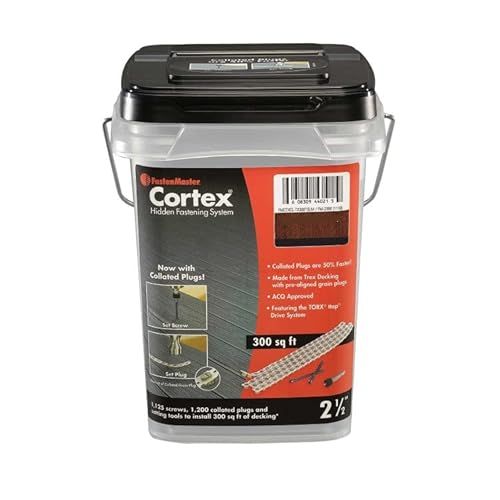 Collated Cortex Pebble Grey Hidden Deck Board Fastner Plugs & Screws ...