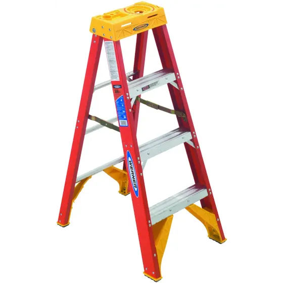 4' Fiberglass Step Ladder Type 1A 300Lbs. Werner# 6204 at Builders ...