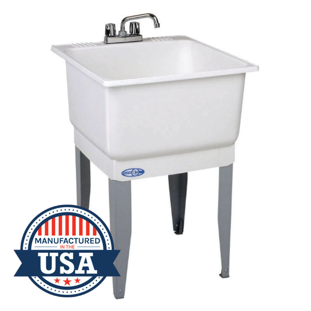 EL Mustee Utilatub Freestanding White Utility Sink Kit 20 gal. at ...