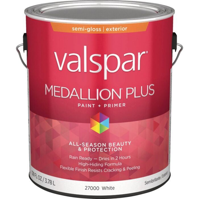 Gallon Valspar Exterior Semi Gloss White Latex Paint Medallion Plus at ...