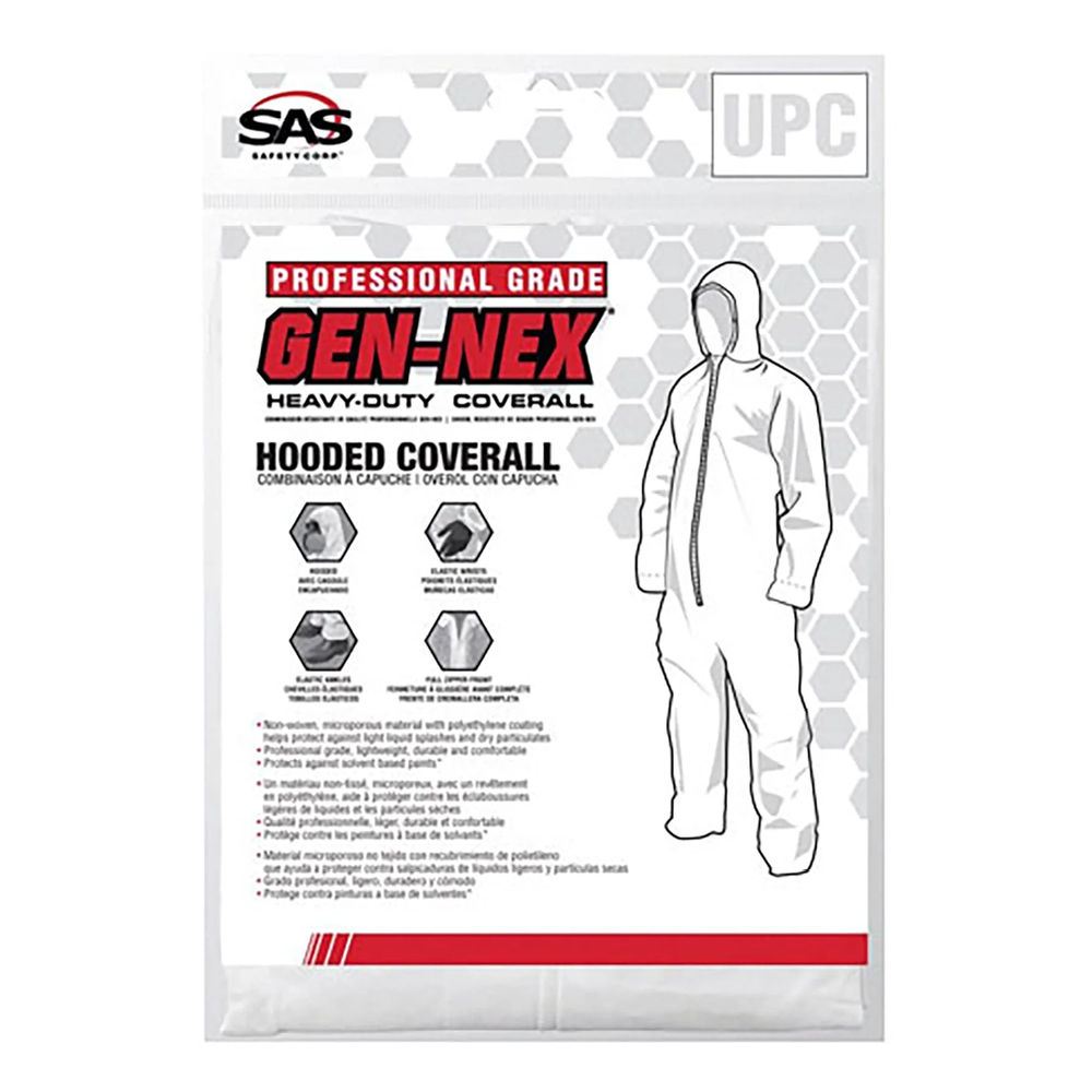 SAS Gen-Nex Heavy Duty White Hooded Coveralls (XL) at Moscow & Pullman ...