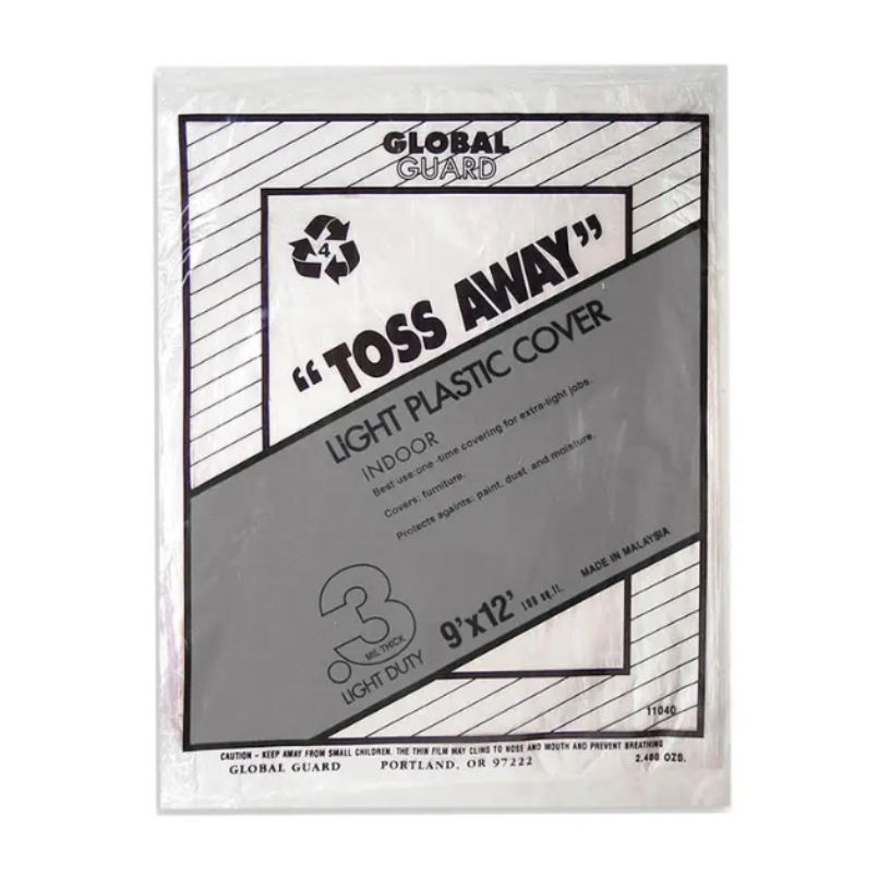 Global Guard 9 ft. x 12 ft. Clear 0.3 mil Plastic Drop Cloth at Moscow ...