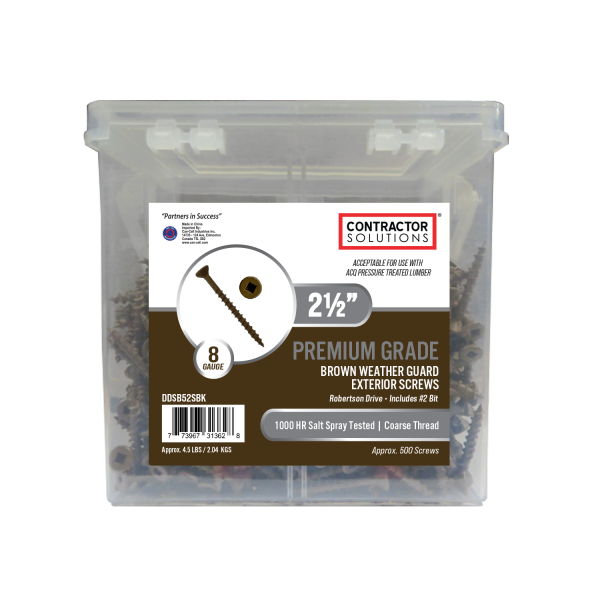 Weather Guard #8 x 2-1/2" ACQ Brown Deck Screws 500CT DDSB52SBK at ...