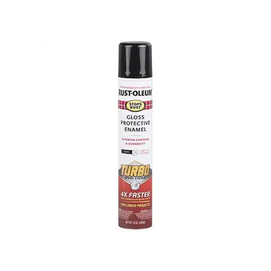 Rust-Oleum Turbo Spray Paint 24oz Gloss Black 334128 at Kelseyville ...