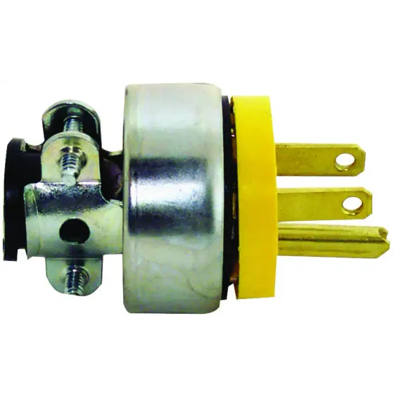Armored Male Plug 15A 3-Wire Yellow at Ashby Lumber | Cord Plug Male ...