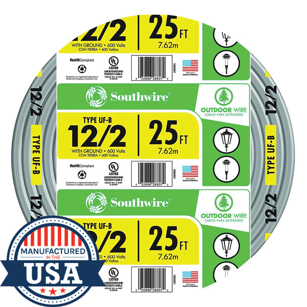 Southwire Romex SIMpull UF-B 12/2 Outdoor Underground Wire 25 ft. at ...