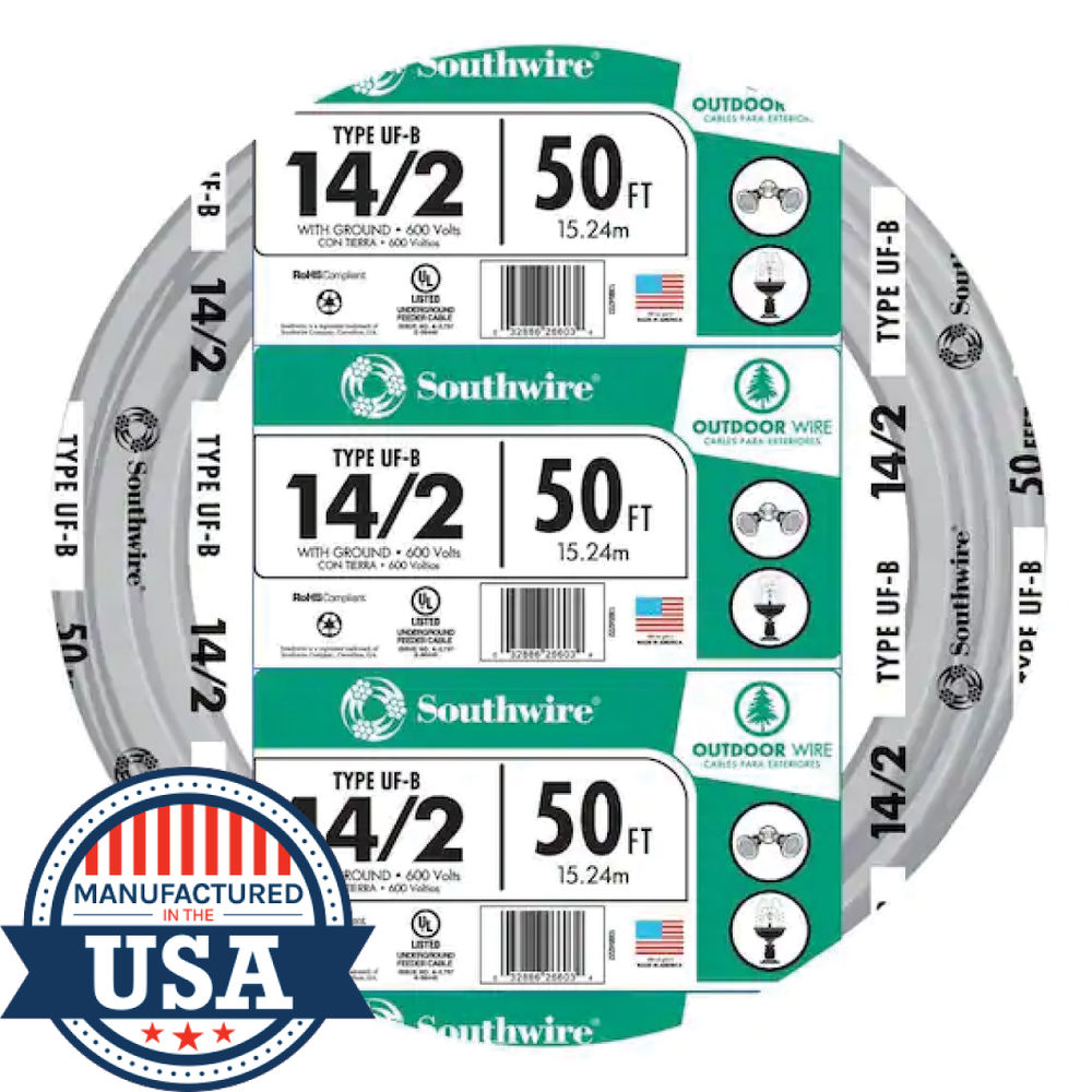 Southwire Romex SIMpull UF-B 14/2 Outdoor Underground Wire 50 ft. at ...