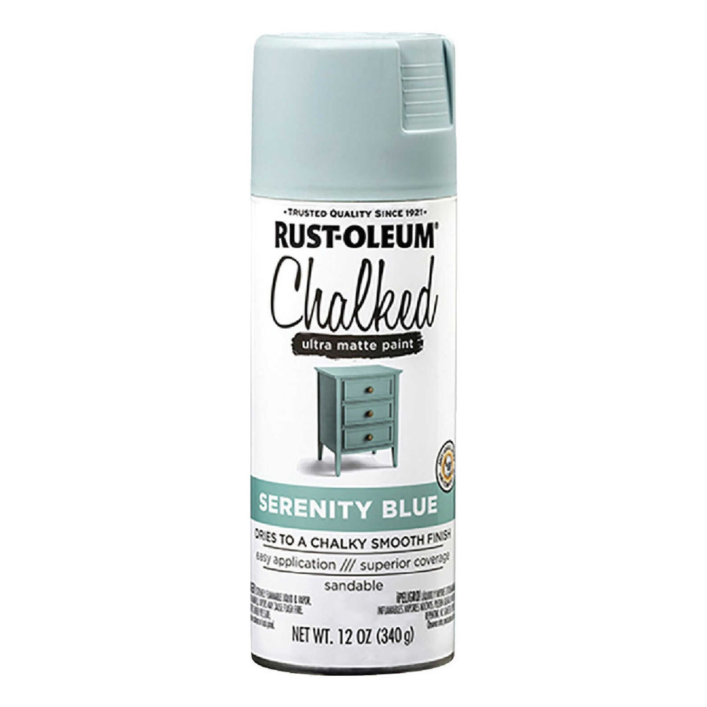 Rust-Oleum Chalked Spray Paint Ultra Matte Serenity Blue 12 oz. at ...