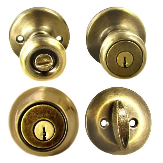 Kwikset Tylo Entry & Single Deadbolt Antique Brass at Ashby Lumber ...