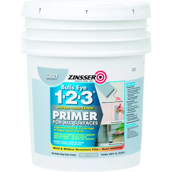 Bullseye 123 Primer Gray 5 Gallon at Ashby Lumber | Zinsser Paint Primers