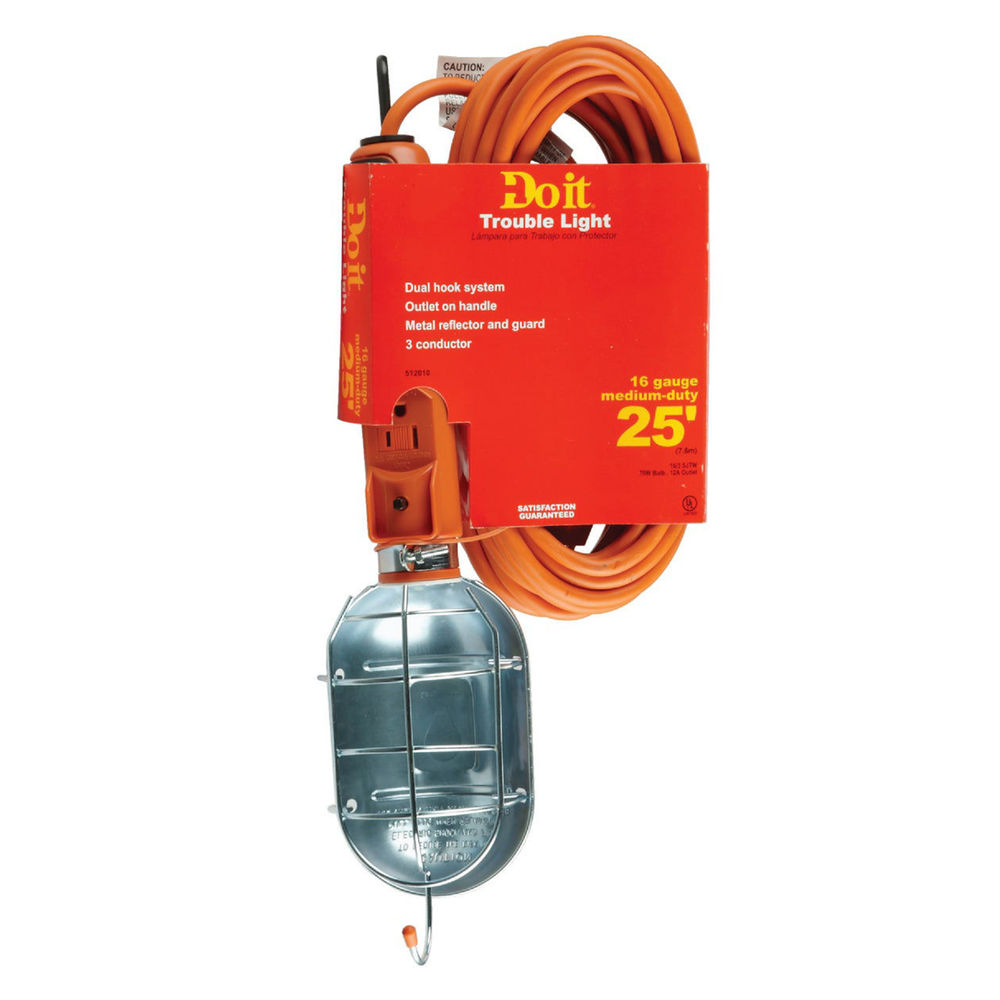 Do it Premium 75W Incandescent Trouble Light with 18/3 SJT 25 ft. Power ...