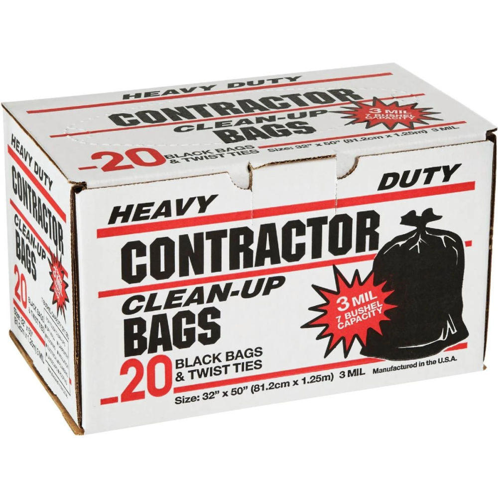32 Gallon 3 Mil Contractor Trash Bag 20 Count at HPM Building Supply
