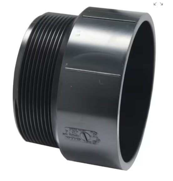 CANPLAS 4" Hub x 4" MPT ABS Adapter at New Canadians Lumber | ABS Fittings