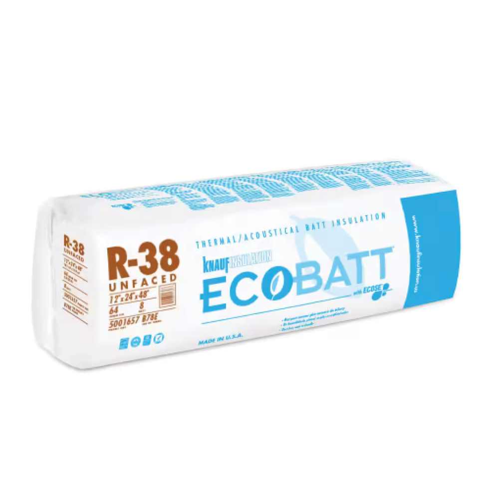Knauf R38 EcoBatt 12 in. x 24 in. x 48 in. Unfaced Fiberglass ...
