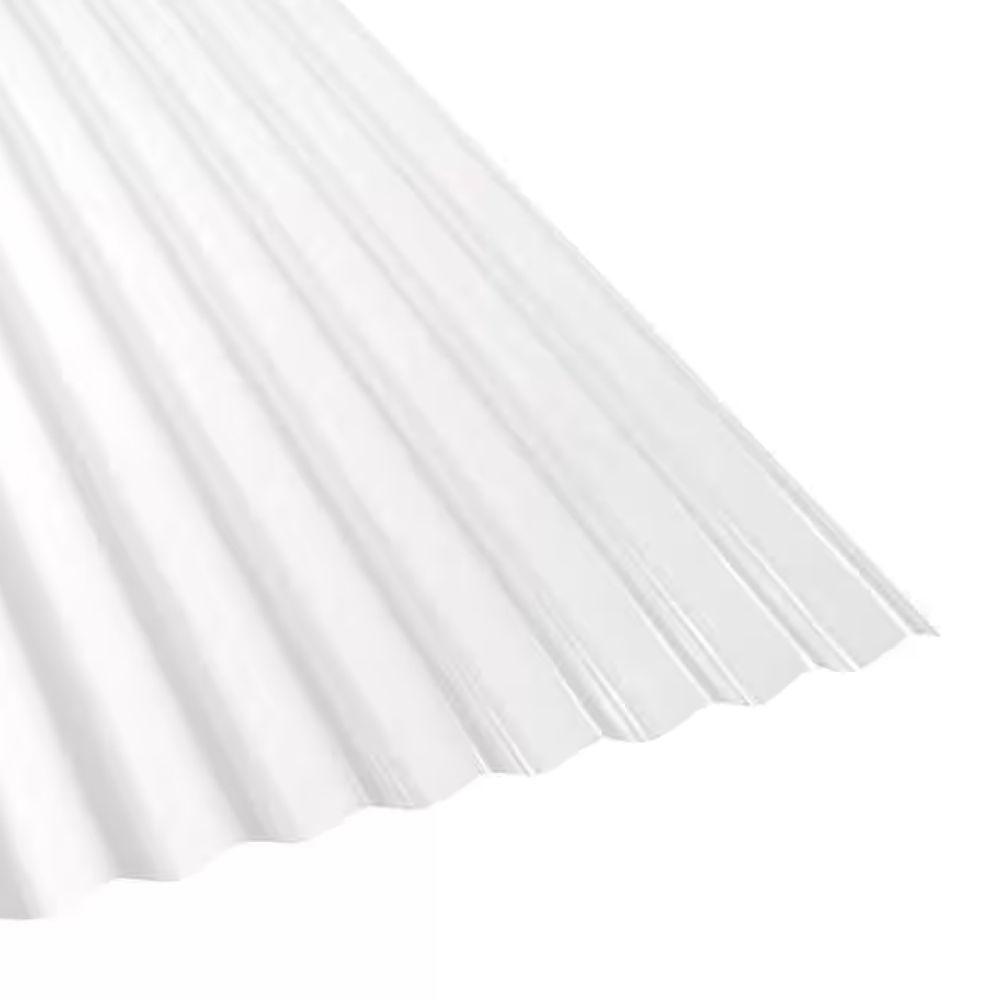 Tuftex Polycarb 26 in. x 12 ft. Square Wave Profile Corrugated Panel Translucent White at Moscow ...
