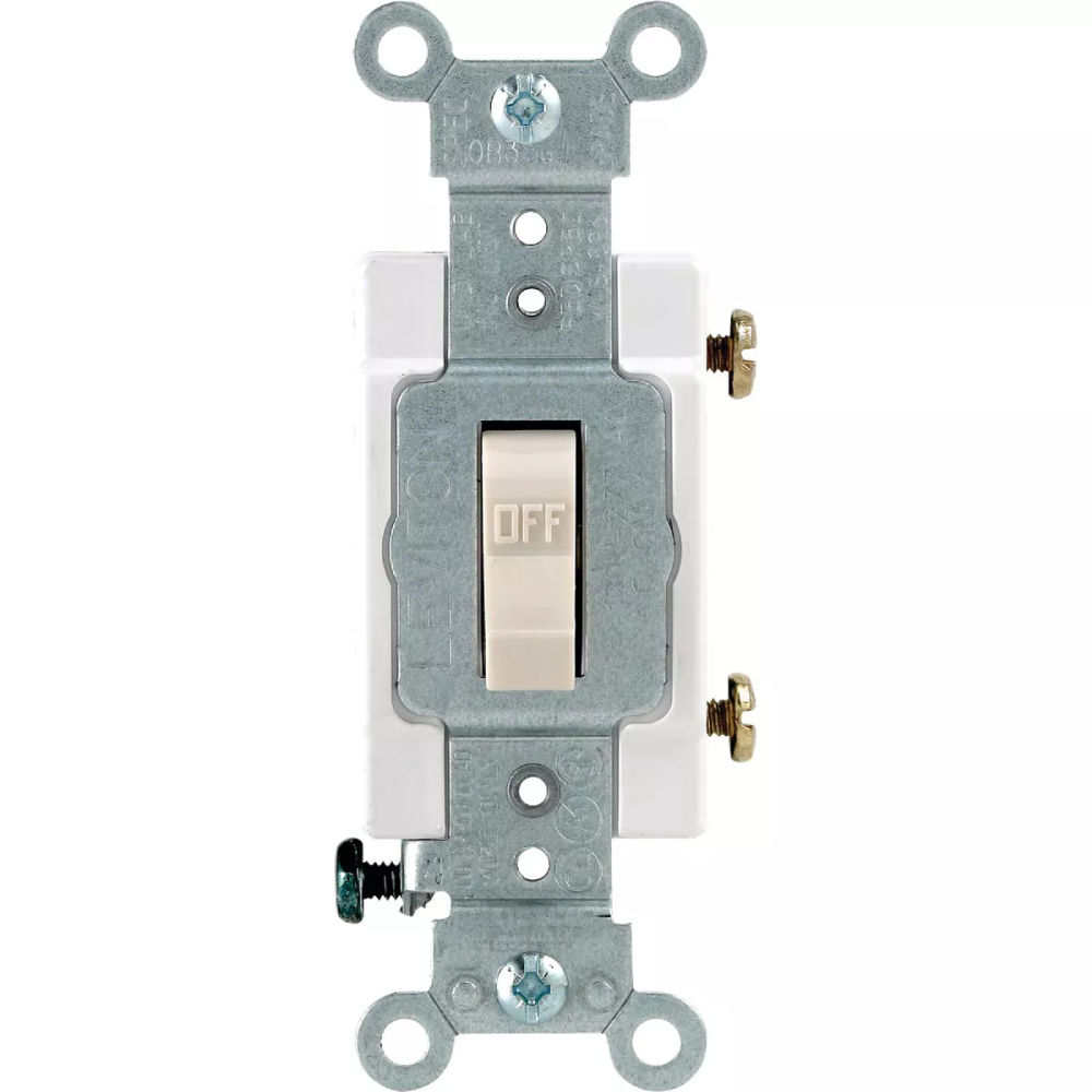 Leviton Commercial Grade 20 Amp Toggle Single Pole Switch, Light Almond ...