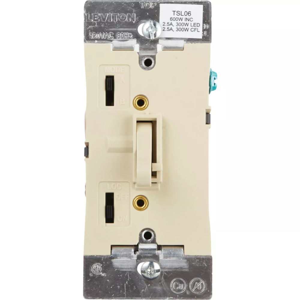 Leviton Incandescent/Halogen/LED/CFL Ivory Slide Dimmer Switch at S.W ...