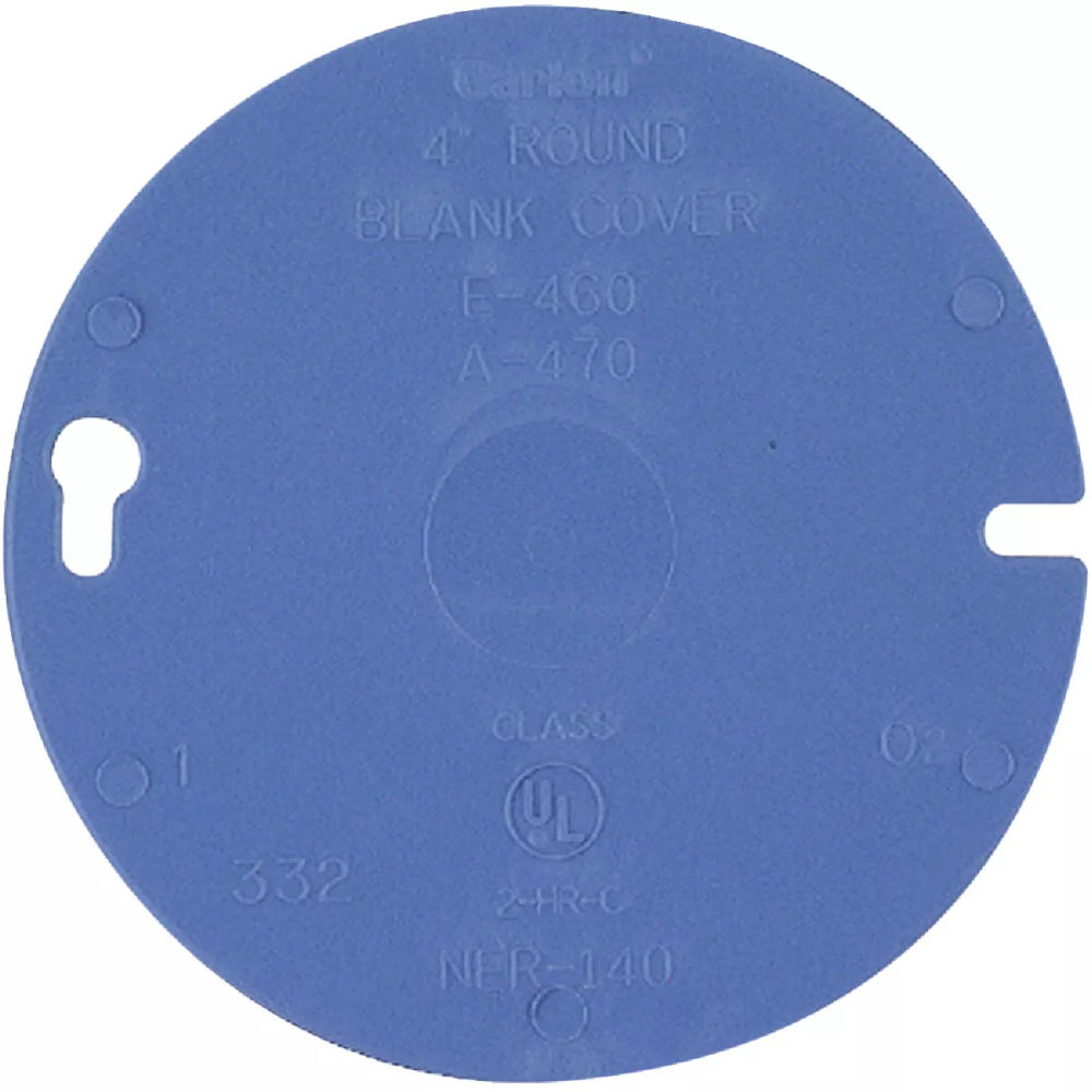 Carlon 4 In. Blank Blue Round Box Cover at S.W. Collins Co. | Plastic ...