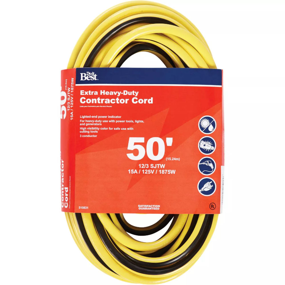 Do it Best 50 Ft. 12/3 Extra Heavy-Duty Contractor Extension Cord at S ...