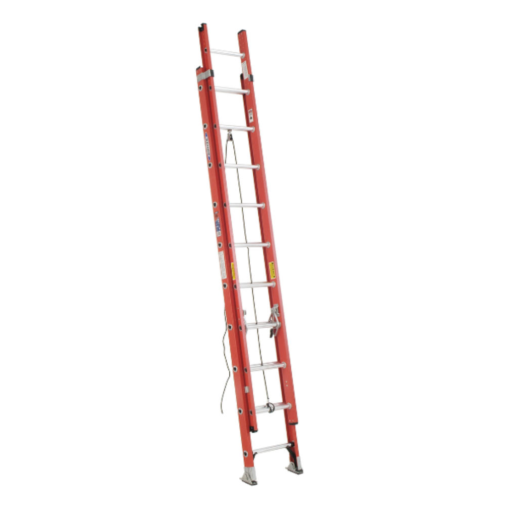 Werner 20 ft. Orange Fiberglass Extension Ladder 300 lbs. Type IA at ...