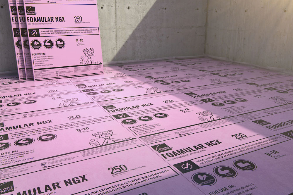 1" x 4' x 8' Owens Corning Extruded Polystyrene (XPS) Rigid Foam ...