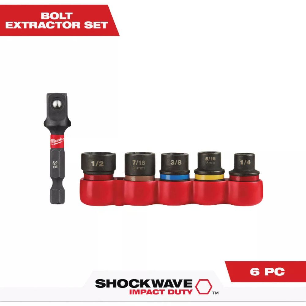 Milwaukee Shockwave 6-Piece Impact Duty Bolt Extractor Set at S.W ...