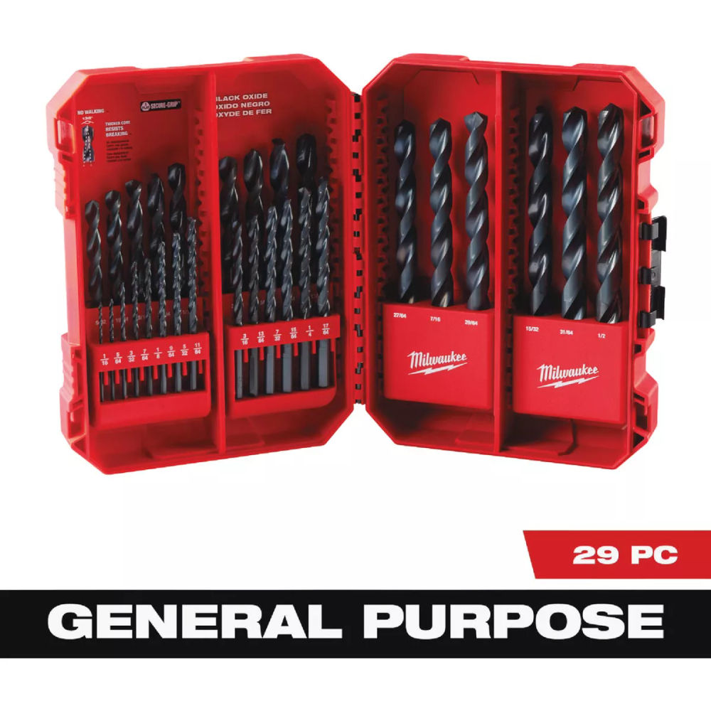 Milwaukee Thunderbolt 29-Piece Black Oxide Drill Bit Set at S.W ...