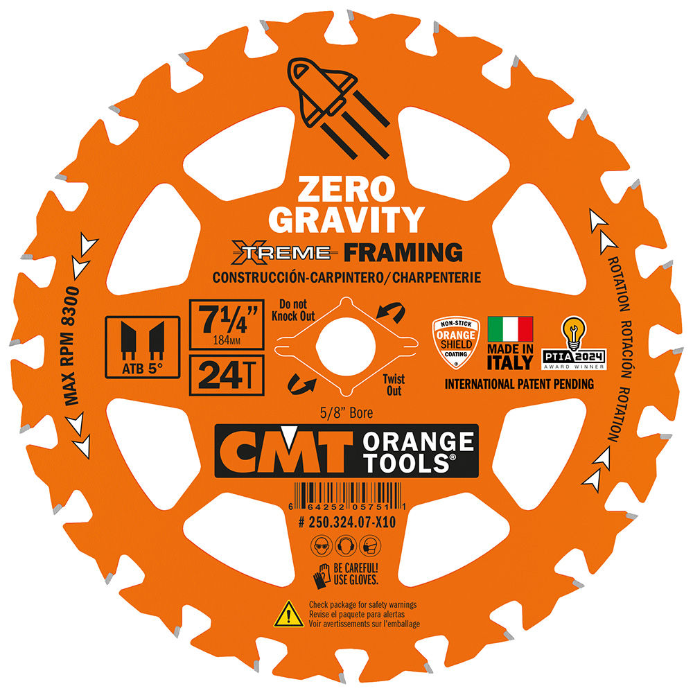 CMT ZERO GRAVITY Xtreme Framing Blade, 7-1/4" x 24T at Hodgins Building Centre | PTA - Saw Blades