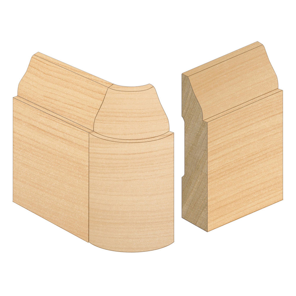 Base Corner Moulding, 5-1/4 in W, 9/16 in Thick, Coronado Profile ...