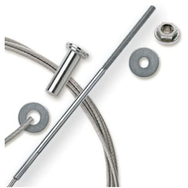 Cable Railing Kit, 1/8 in Dia x 30 ft L Dimensions, Stainless Steel ...