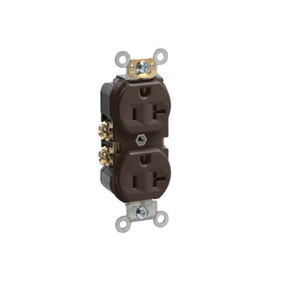Duplex Receptacle, 2 -Pole, 20 A, 125 VAC, Back, Side Wiring, NEMA ...