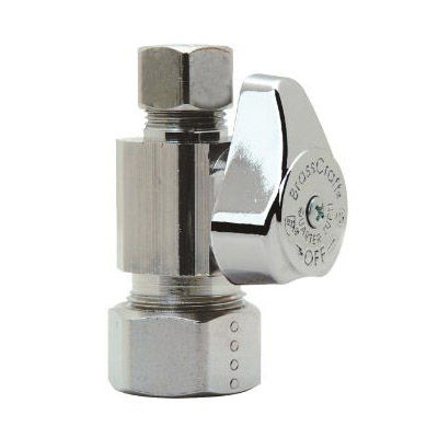 Straight Valve, 1/2 x 3/8 in Connection, Compression Inlet x ...