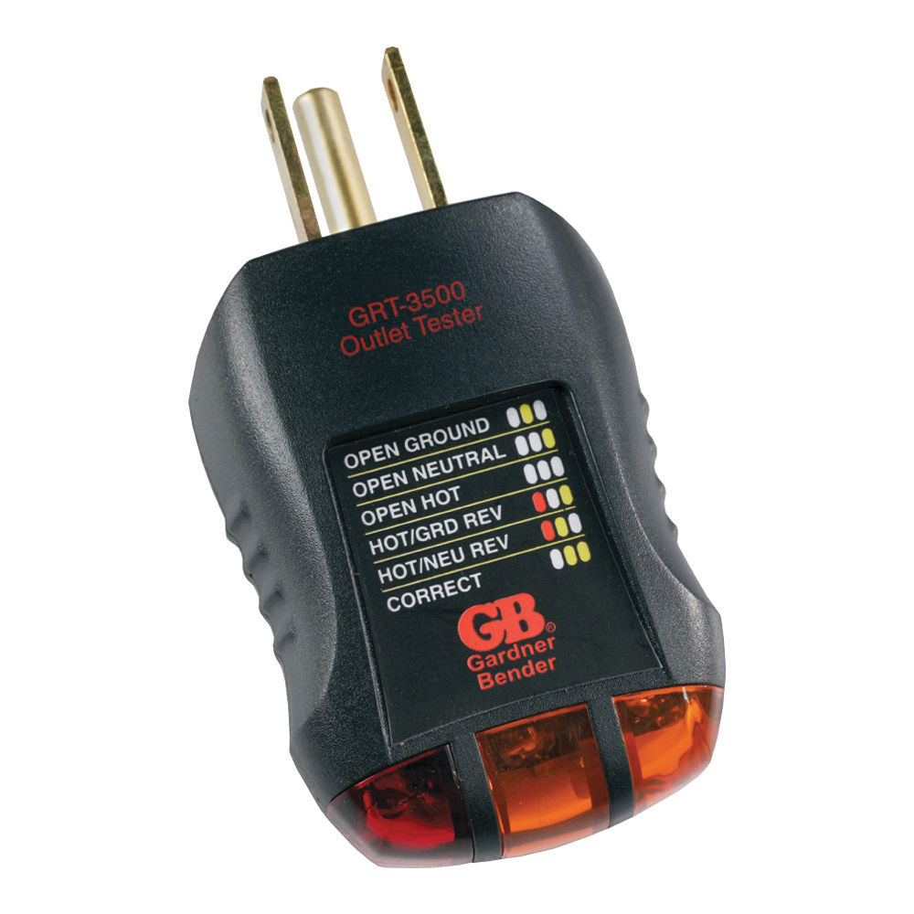 Receptacle Tester and Circuit Analyzer, 110 to 125 VAC, LED Display ...