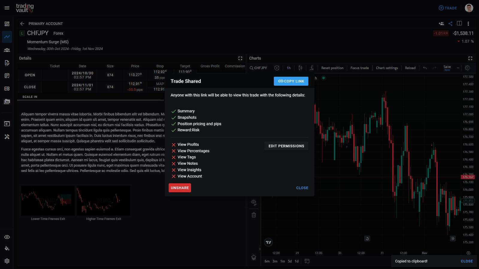 Features | Trading Vault
