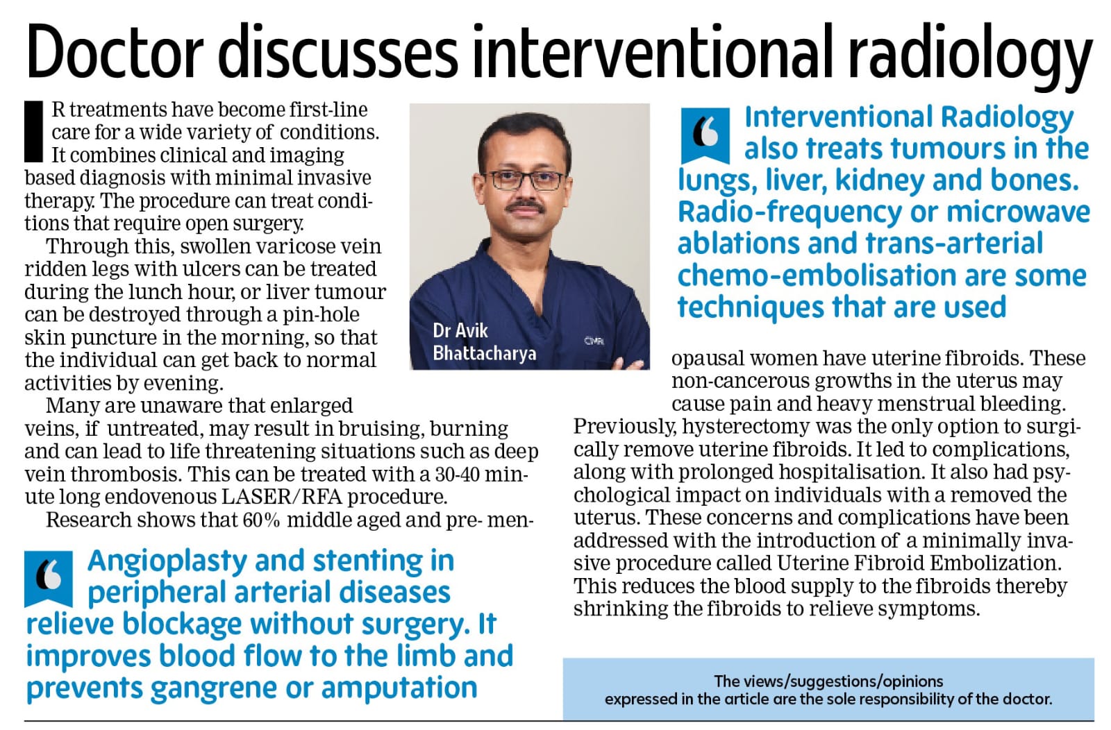 Dr. Avik Bhattacharya Expert Interventional Radiologist in Kolkata