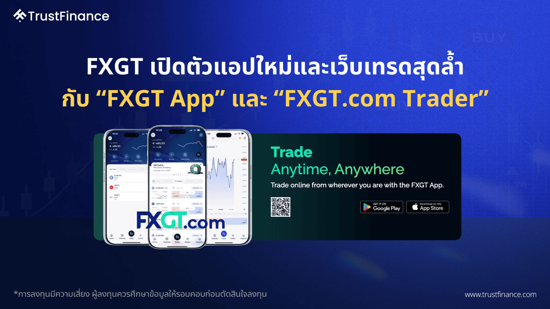 FXGT เปิดตัวแอปใหม่และเว็บเทรดสุดล้ำ กับ “FXGT App” และ “FXGT.com Trader”