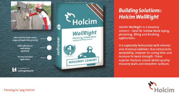 Holcim Wallright (40kg) - Tacloban Ultrasteel Corporation