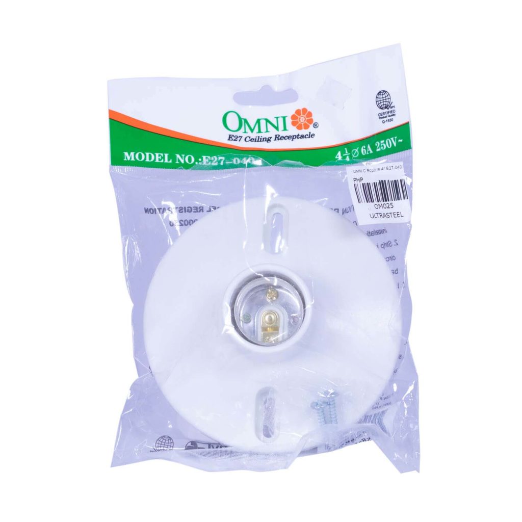 Ceiling Receptacle 4" White (E27-040) - Tacloban Ultrasteel Corporation