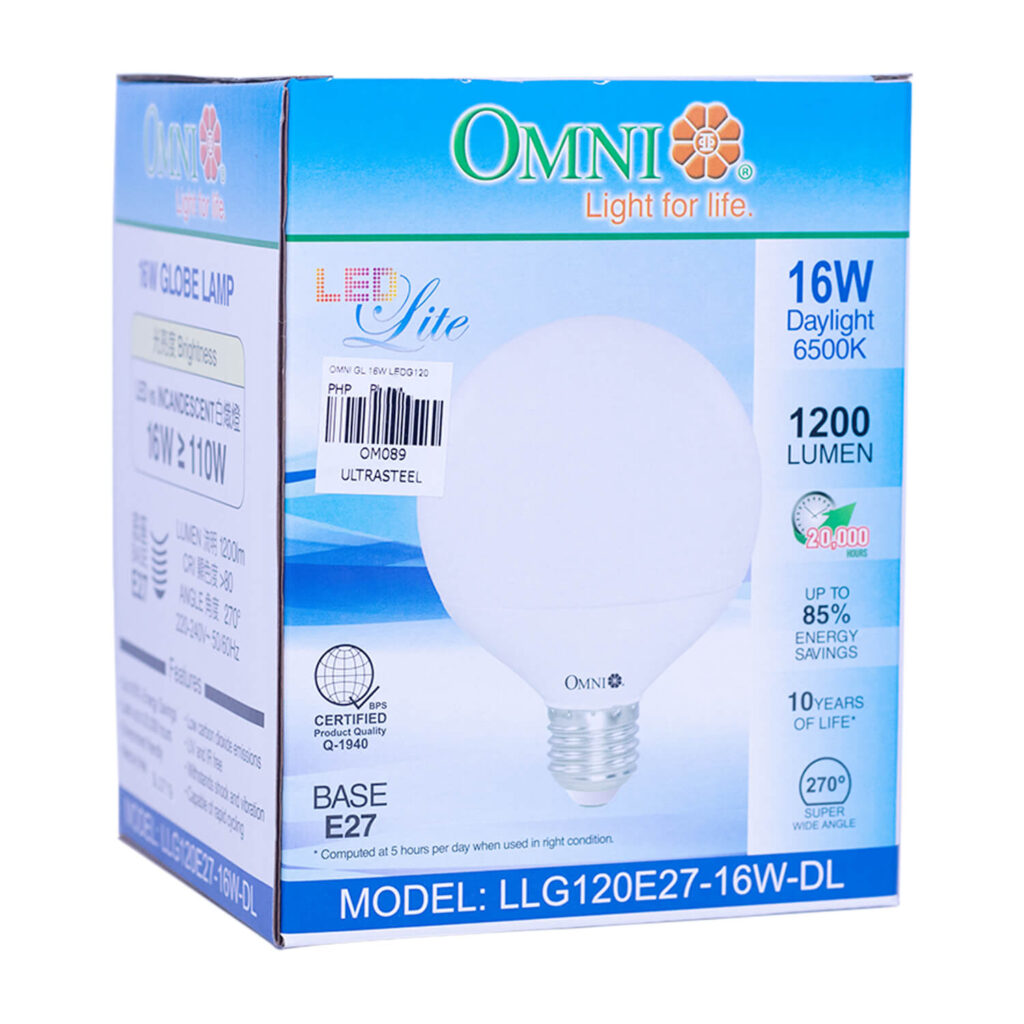 Led Globe Lamp 16 Watts E27 Daylight (LEDG120) - Tacloban Ultrasteel ...