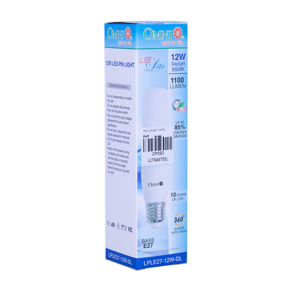 Led Pin Lamp 12 Watts E27 Daylight (LPLE27-12WDL) - Tacloban Ultrasteel ...