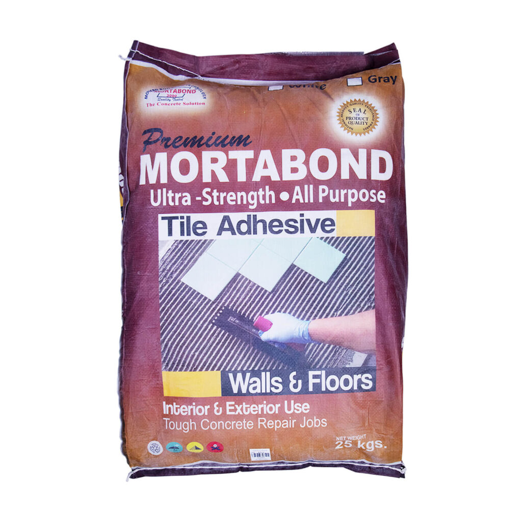 Mortabond Tile Adhesive Premium 25kg Bag - Tacloban Ultrasteel Corporation