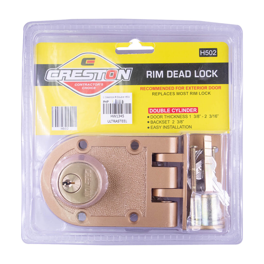 Creston Rim Dead Lock Double Cylinder H502 - Tacloban Ultrasteel ...