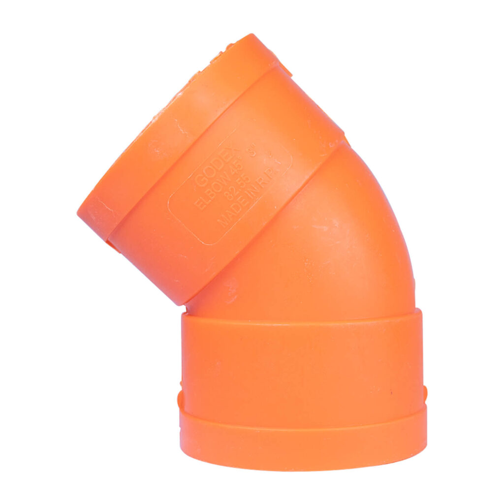 Sanitary PVC S1000 Elbow 3" X 45 Degree - Tacloban Ultrasteel Corporation