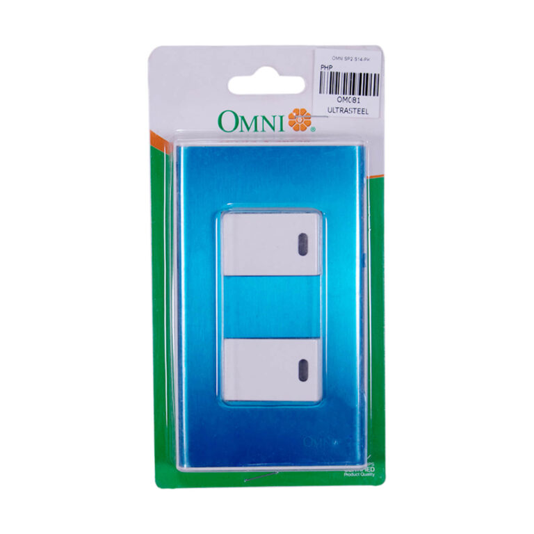 Omni Wide Stainless 2 Gang 1 Way Illuminated Switch Set (SP2-S14-PK ...