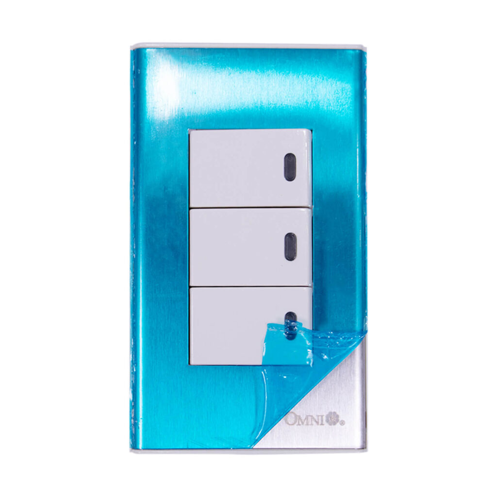 Omni Wide Stainless 3 Gang 1 Way Illuminated Switch Set (WWP-113S + WWS ...