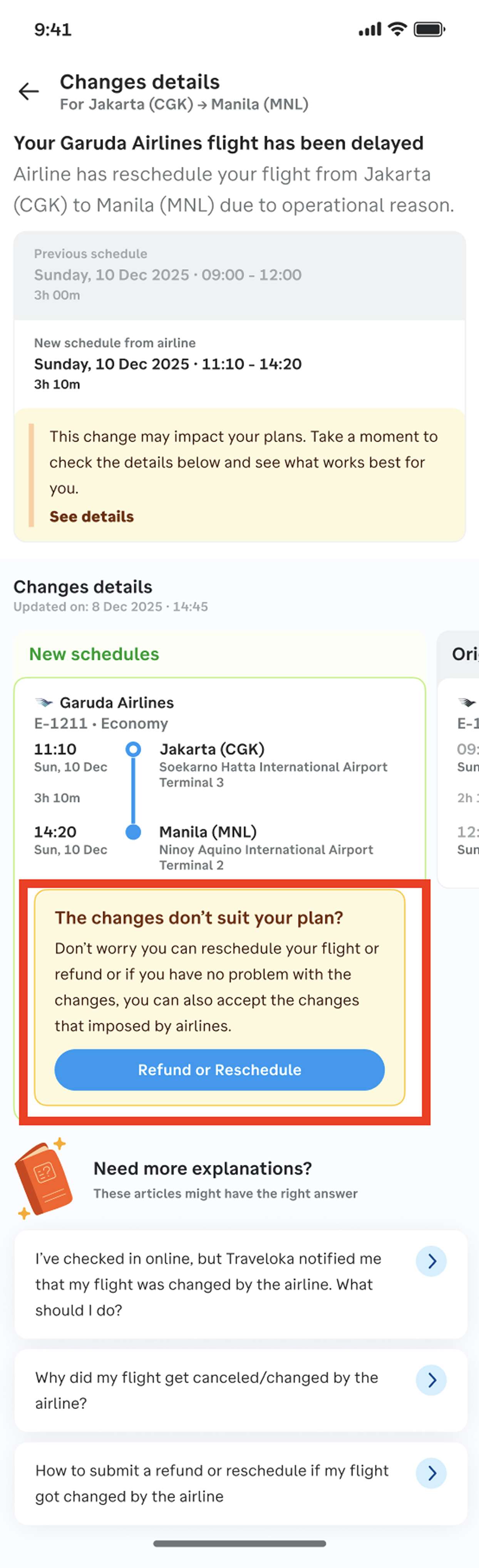 How to submit a refund or reschedule if my flight got changed by the ...