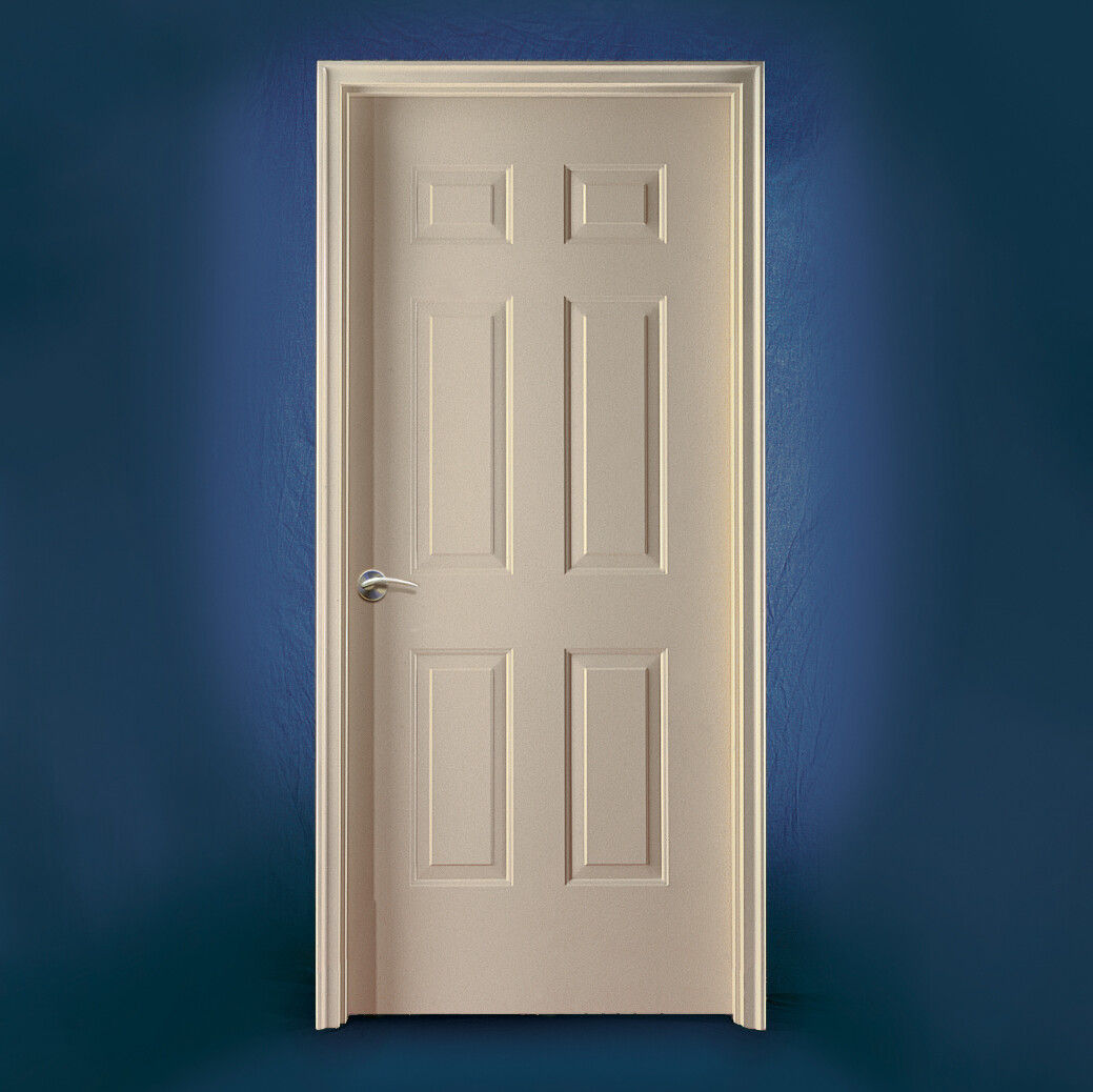 Polystyrene Door Embossed 6 Panel Commercial Steel Door, Polystyrene